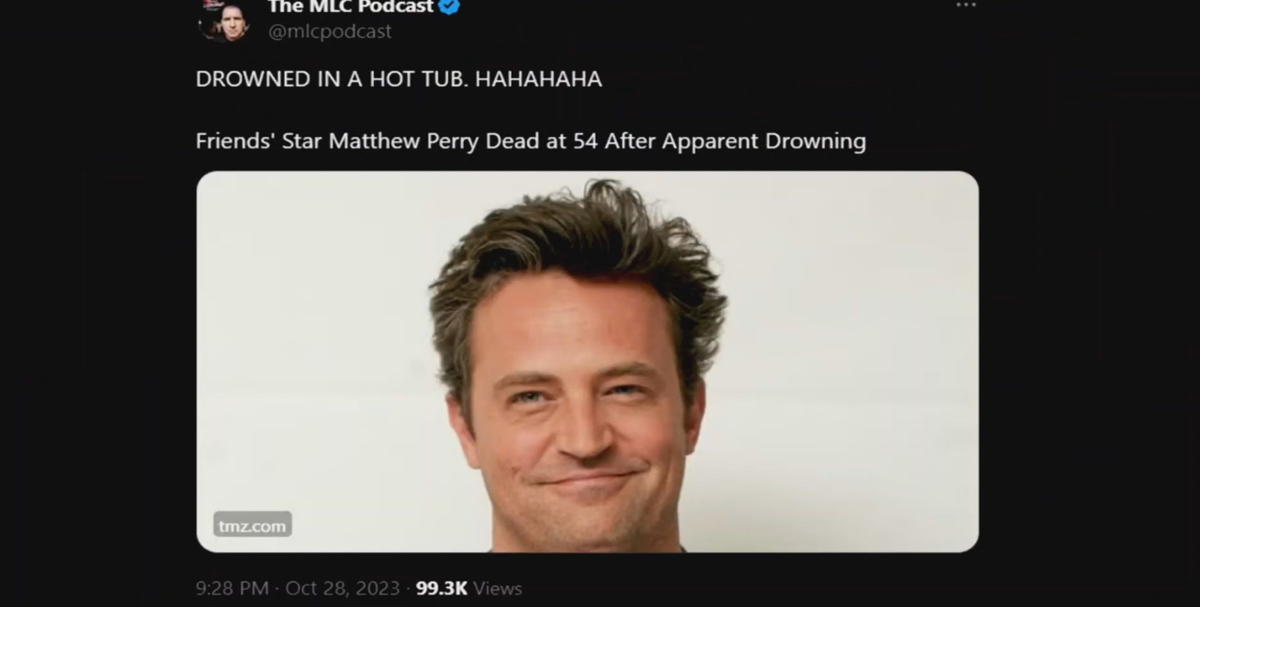 Comedian sparks outrage with post on 'X' about Matthew Perry but why'd ...