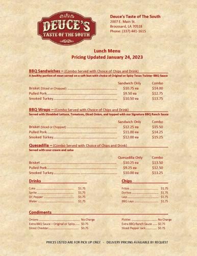 What's For Lunch? Deuce's Taste of the South Serves Mouthwatering ...