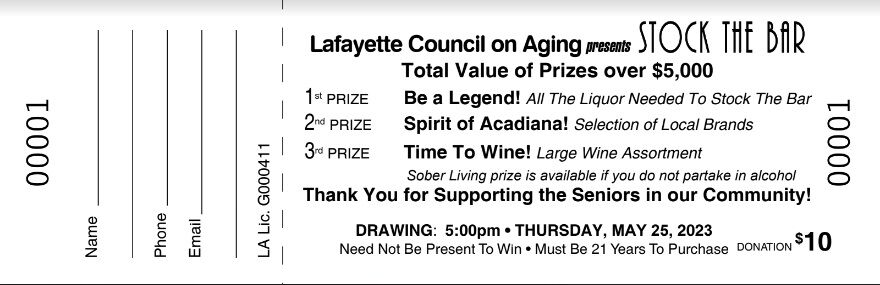 The Lafayette Council on Aging's 3rd Annual "Stock The Bar" Raffle ...
