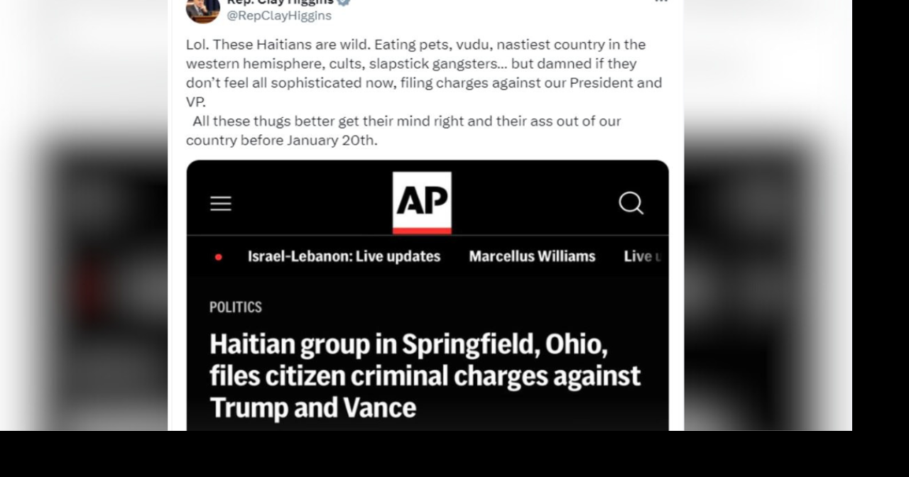 Louisiana Congressman Clay Higgins deletes post calling Haitian ...