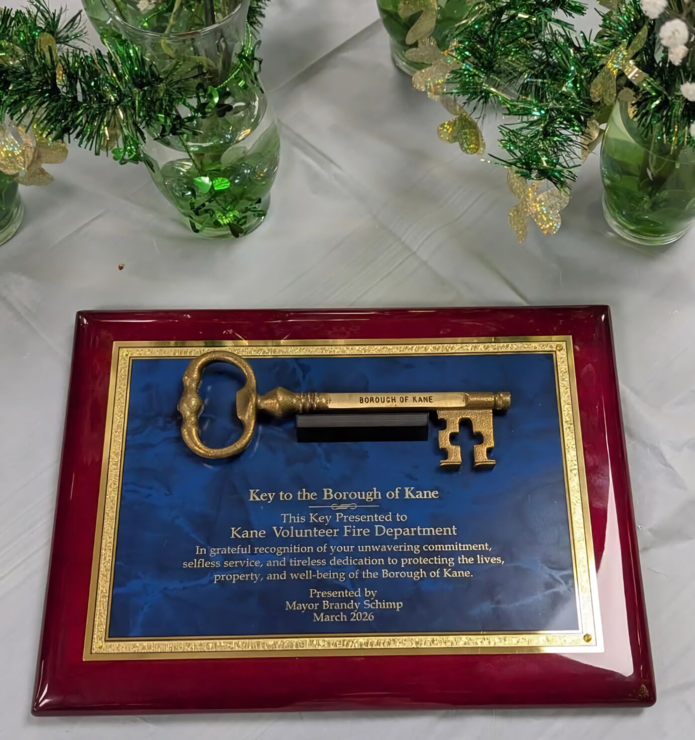 KVFD receives 'Key to Kane' at annual banquet | News | kanerepublican.com