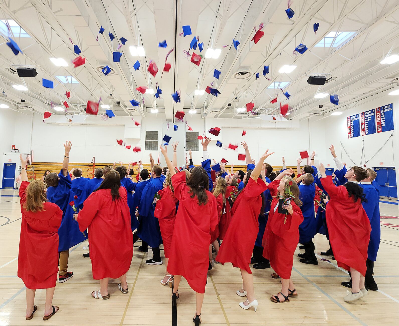 Kane Area School District Seniors unleash celebration with Cap Toss ...