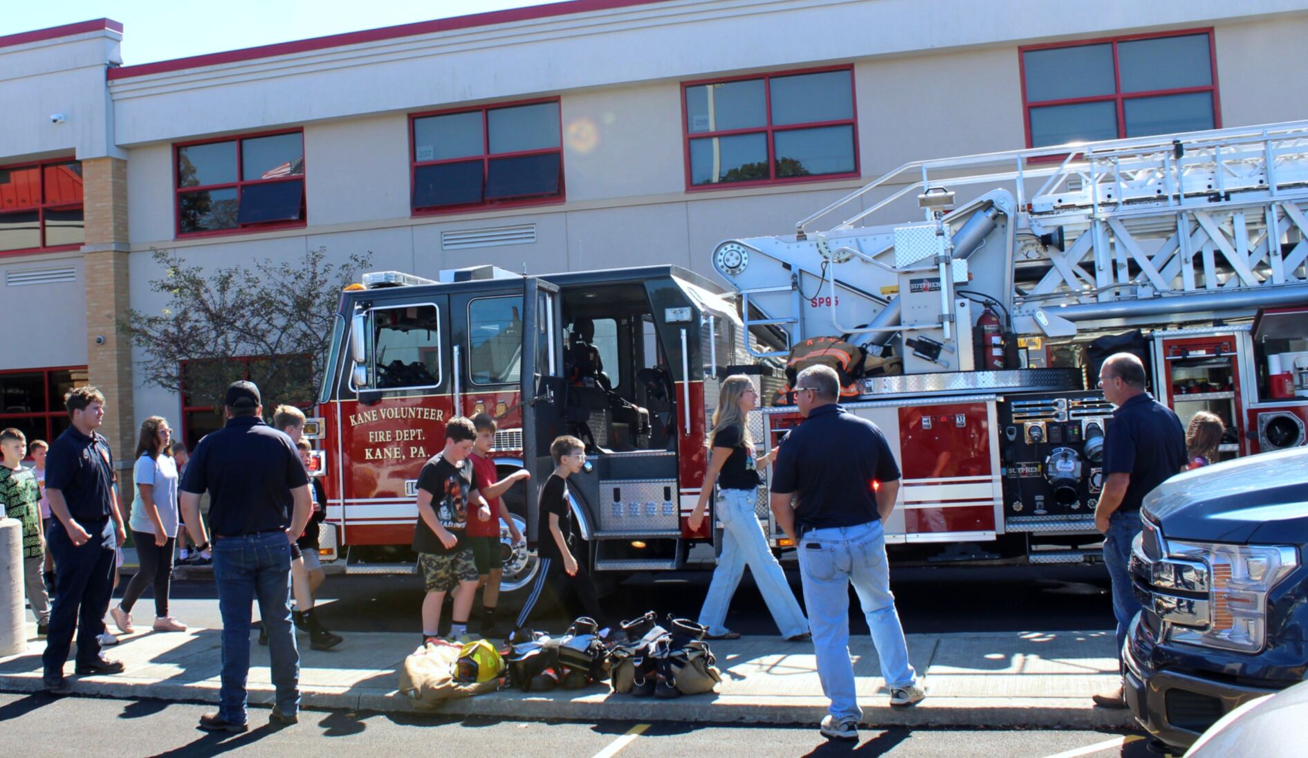 Kane Firefighters teach safety and showcase Tower 5 for Fire Prevention ...