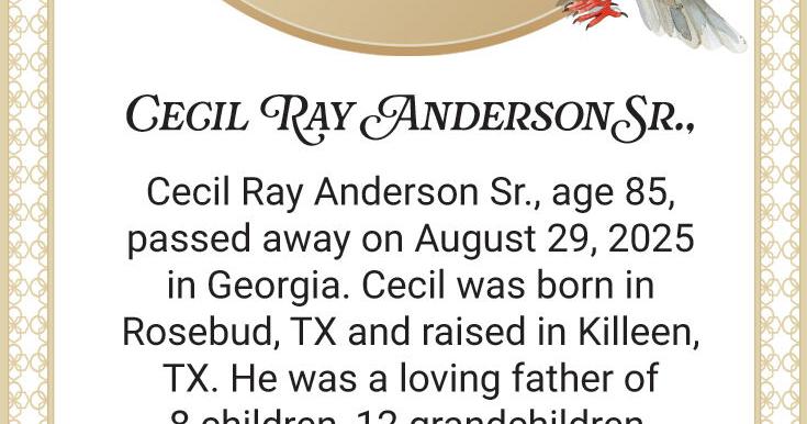Cecil Ray Anderson Sr. | Obituaries | kdhnews.com