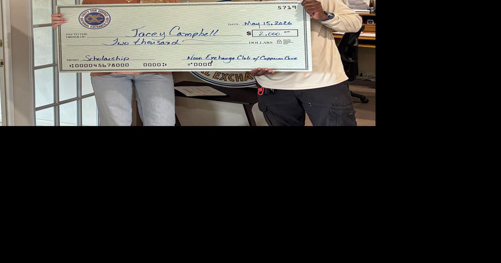 Cove Excel Student Award winner Jacey Campbell accepts scholarship ...