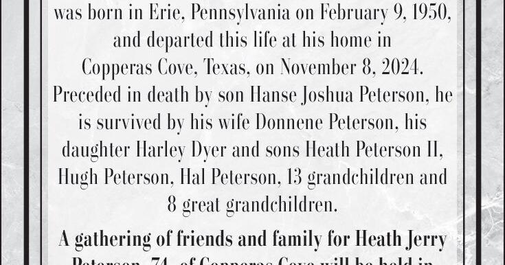 Heath Jerry Peterson | Obituaries | kdhnews.com