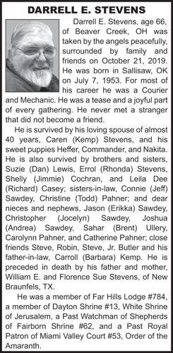 Darrell E. Stevens | Obituaries | kdhnews.com