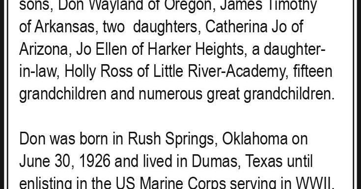 Don Winfree Ross | Obituaries | kdhnews.com