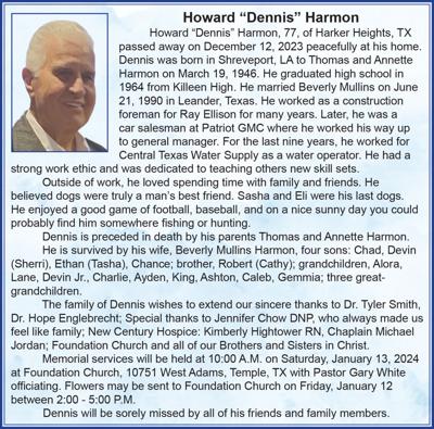 Howard “Dennis” Harmon | Obituaries | kdhnews.com