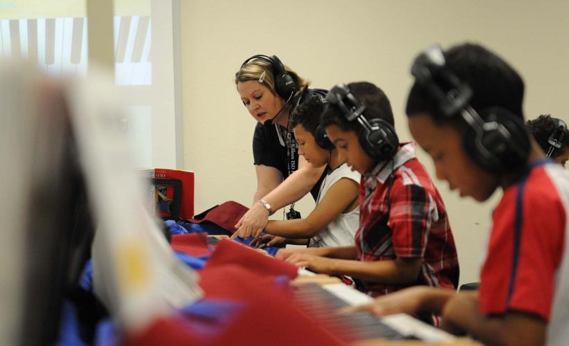 Skipcha Elementary students learning to play piano | Community ...