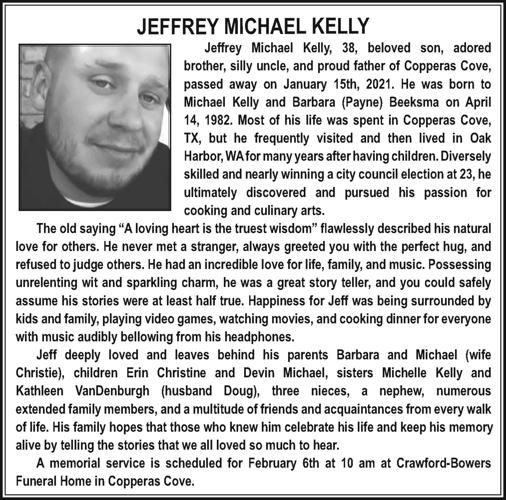 Jeffrey Michael Kelly | Obituaries | kdhnews.com