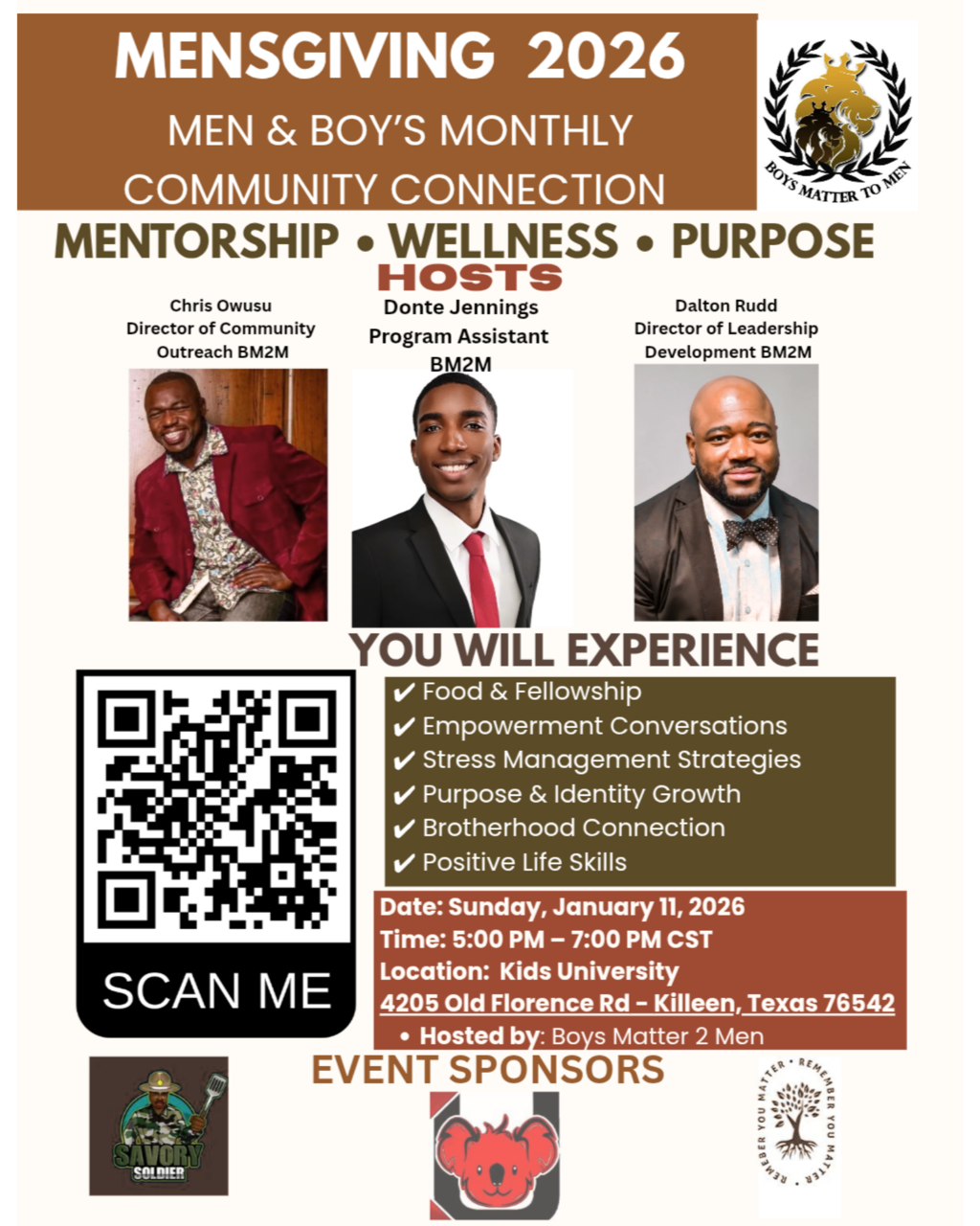 Free ‘MENSGIVING 2026’ event to bring mentorship, wellness and purpose ...