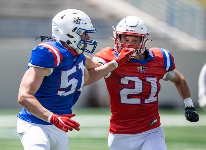 FOOTBALL: Late TDs help Blue pull away from Red 37-22 in Victory Bowl ...