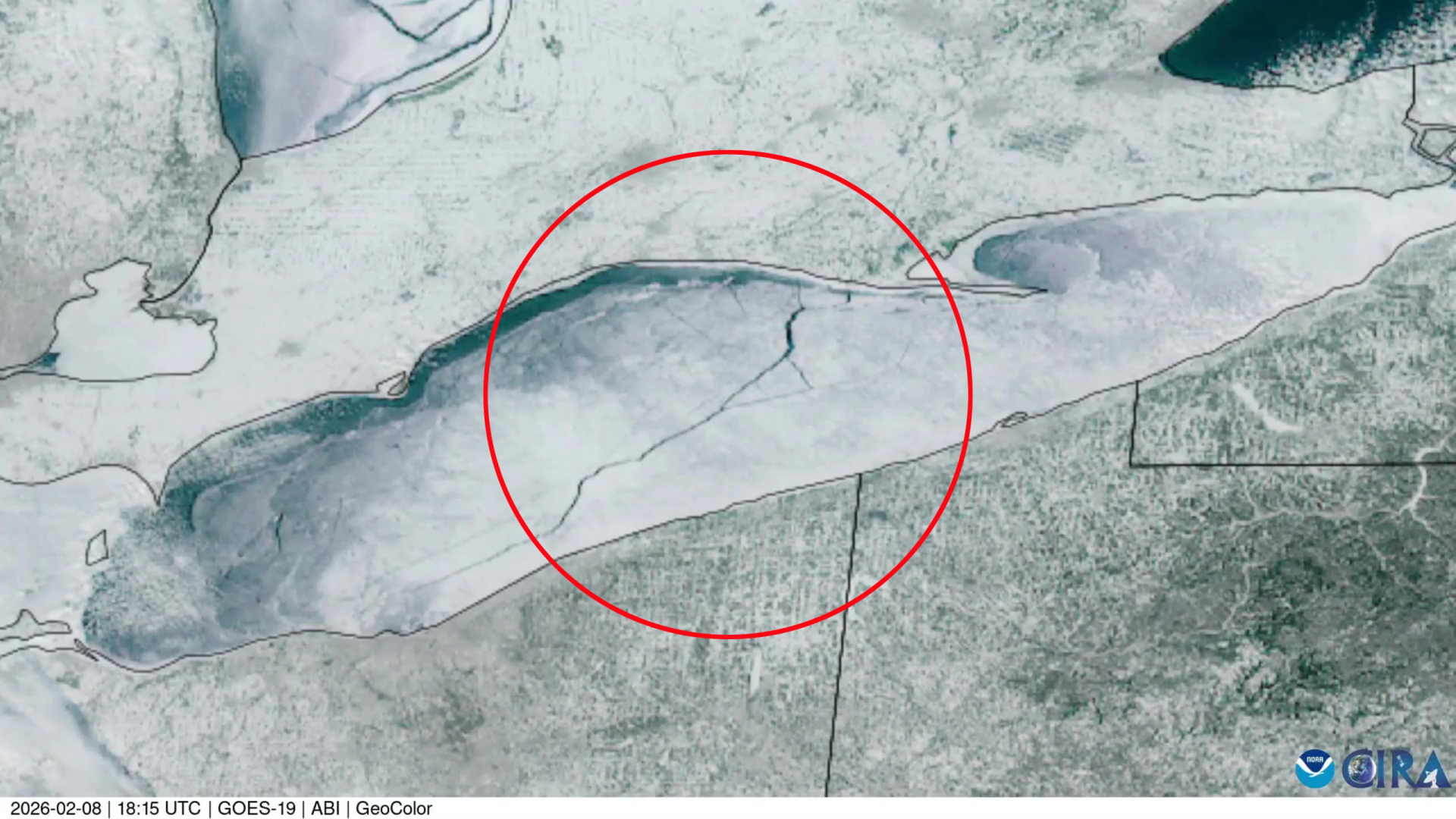 Space satellite captures 80-mile fracture across Lake Erie | News ...