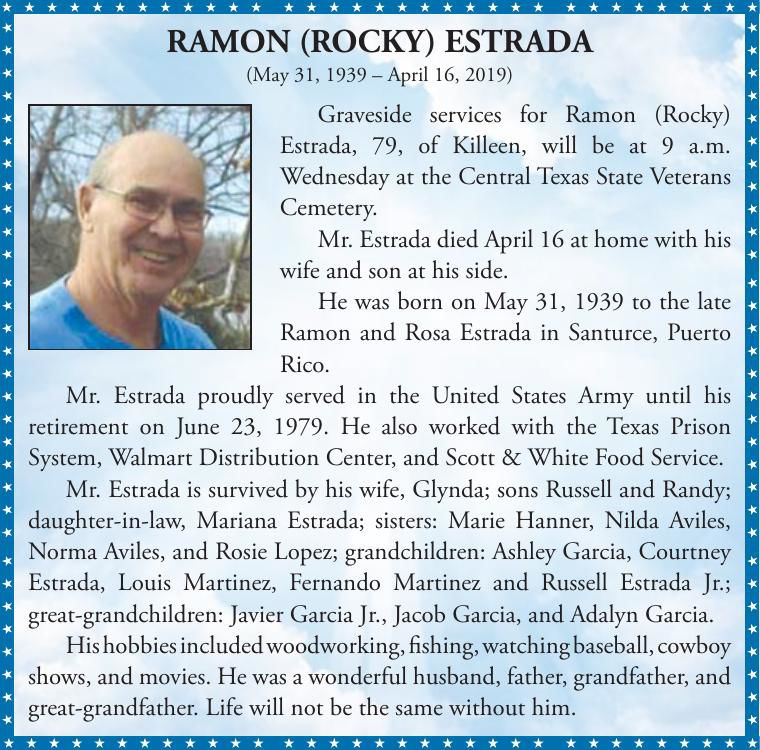 Ramon "Rocky" Estrada | Obituaries | kdhnews.com