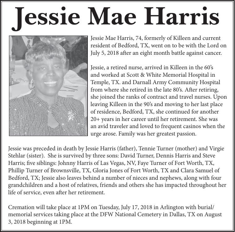 Jessie Mae Harris | Obituaries | kdhnews.com