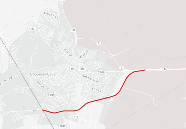 $107M road project: TxDOT to begin widening US 190 in Cove next week ...