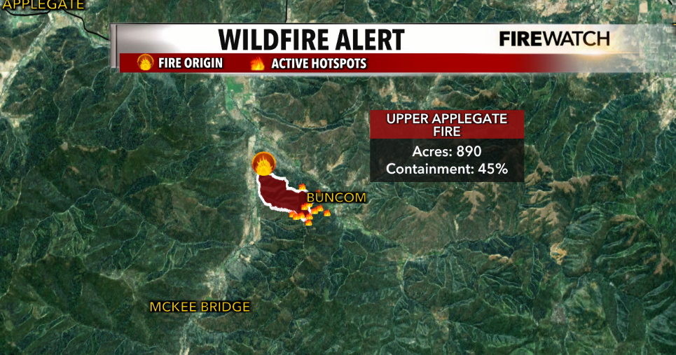 Upper Applegate Fire Map | | kdrv.com