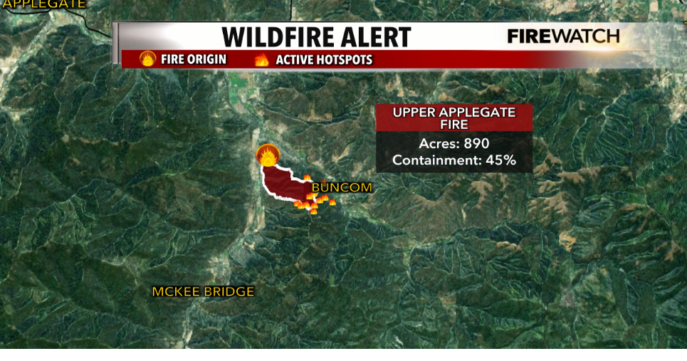 Upper Applegate Fire Map | | kdrv.com