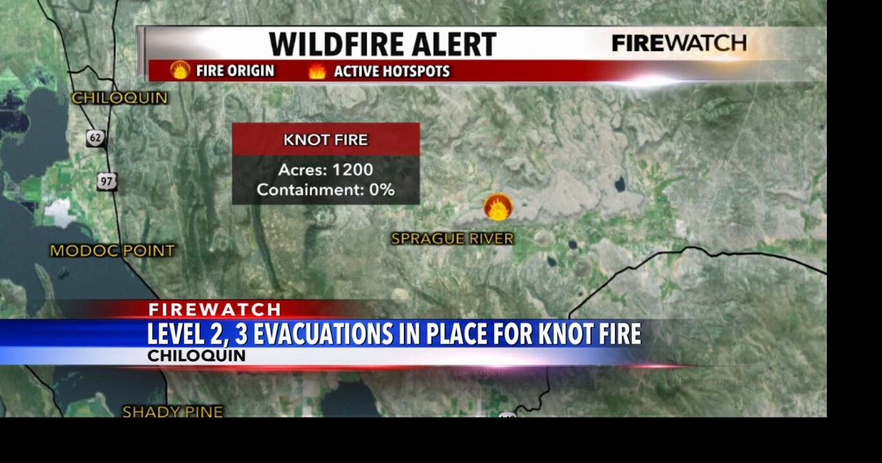 Level 2, 3 evacuations in place for Knot Fire near Chiloquin | Video ...