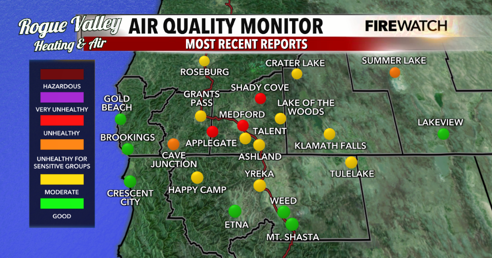 Air quality unhealthy due to wildfire smoke across Southern Oregon ...