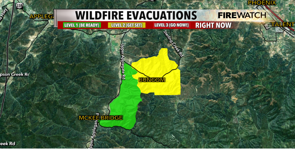 Upper Applegate Fire Evacuation Map | | kdrv.com