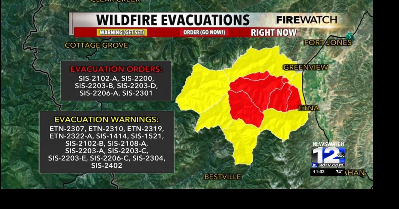 Evacuations still in place for Shelly Fire in Siskiyou County | Video ...