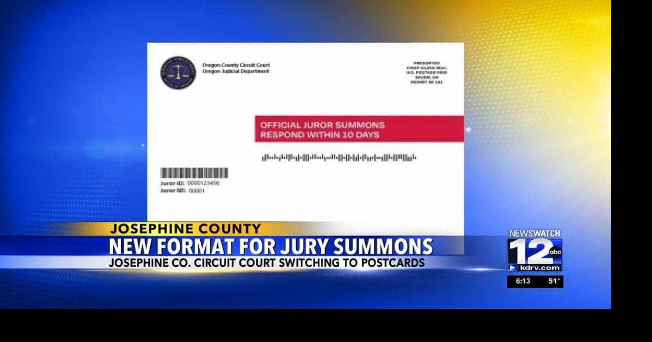 New format for jury summons | Video | kdrv.com