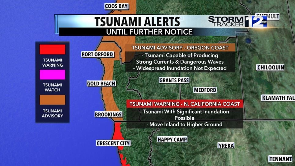 Tsunami Advisory issued for Oregon Coast, Tsunami Warning for Northern ...