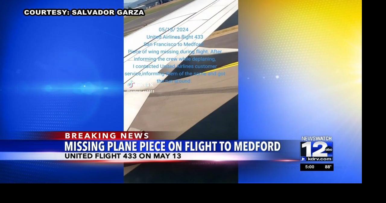 Missing piece on Boeing plane flying to Medford | Video | kdrv.com