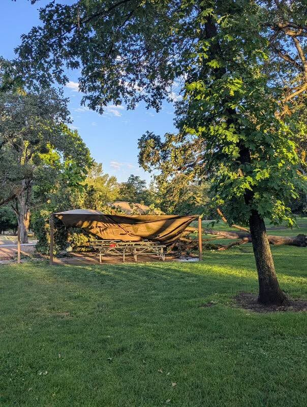 Tree falls on gazebo at Bear Creek Park, prompting to close off | Local ...