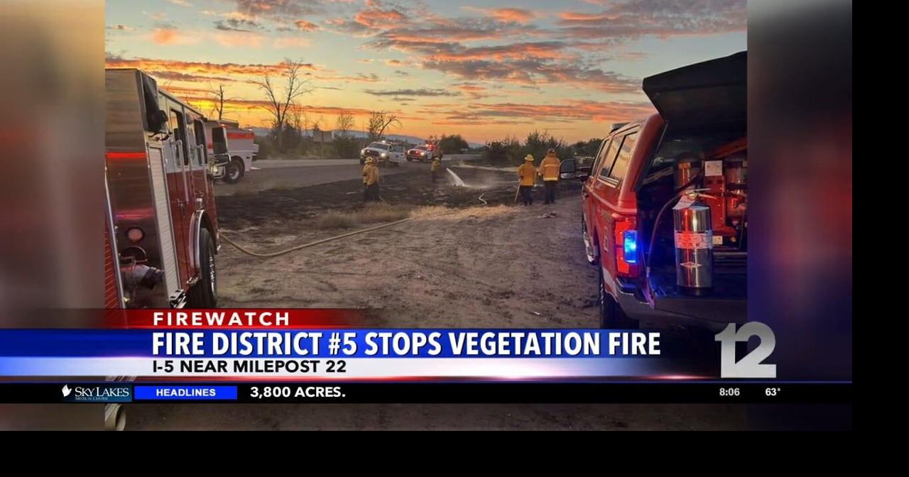 Fire District #5 and ODF respond to I-5 vegetation fire | Video | kdrv.com