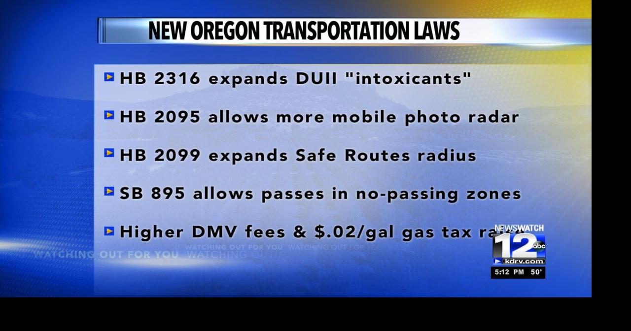 New Oregon transportation laws take effect | Video | kdrv.com