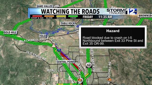 I-5 northbound reopens between exit 33 and 35 near Central Point after ...