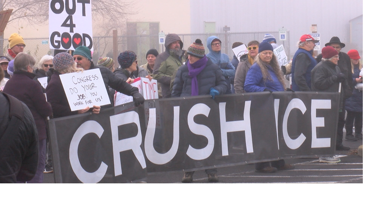 Dozens participated in a protest and “die-in” at the Medford ICE ...