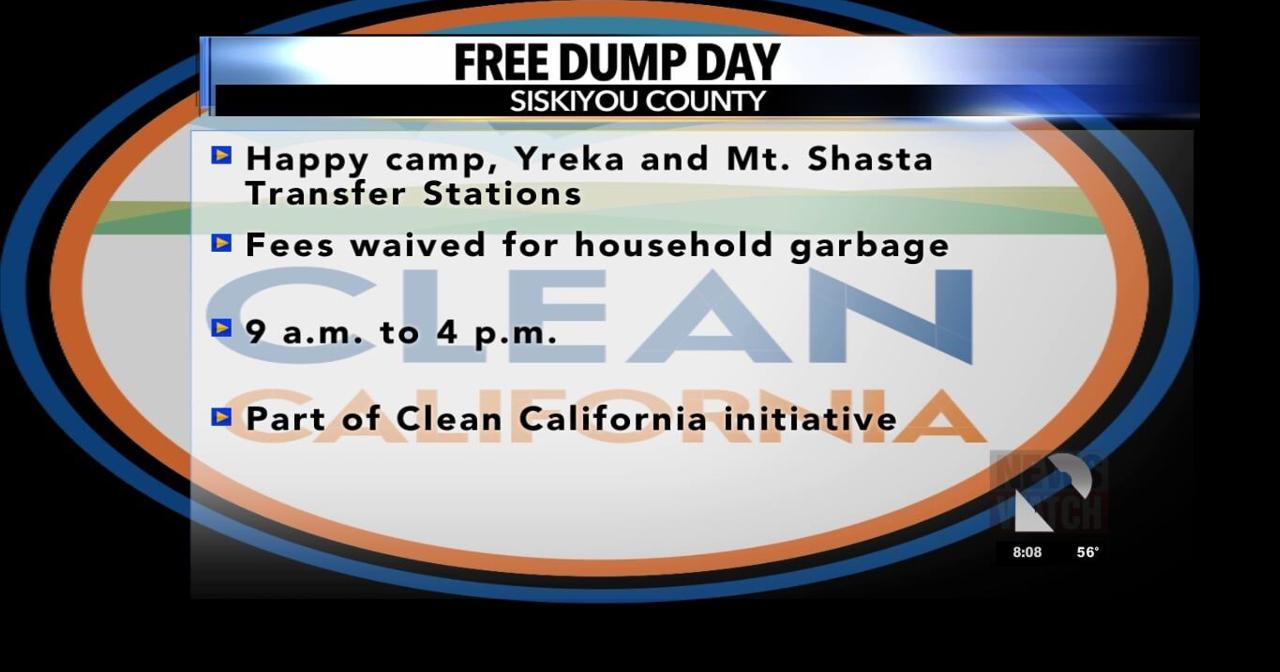 Free dump day for Siskiyou County residents on Saturday, June 1 | Video ...