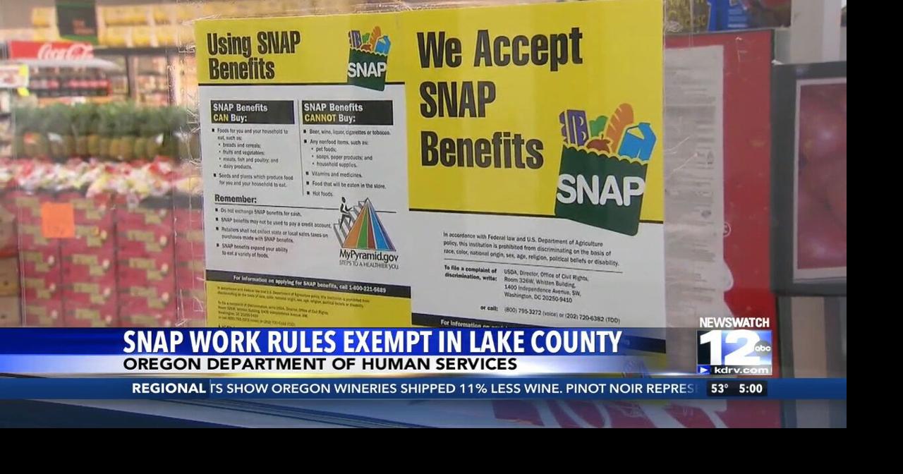Snap work rules exempt in lake county | Video | kdrv.com