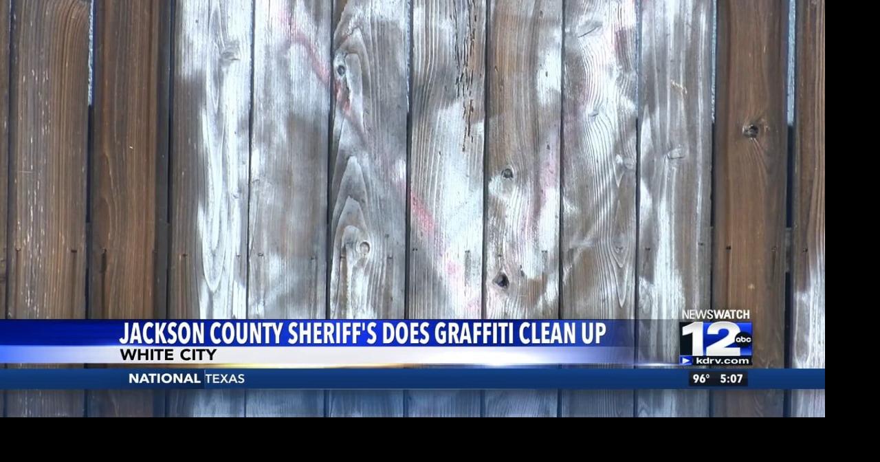 Jackson County Sheriff does graffiti clean-up | Video | kdrv.com