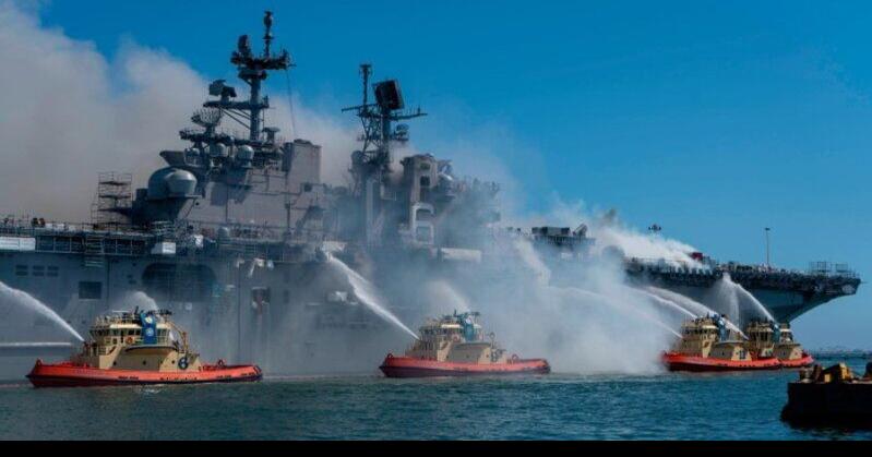 Navy investigation says fire that destroyed US warship was caused by a ...