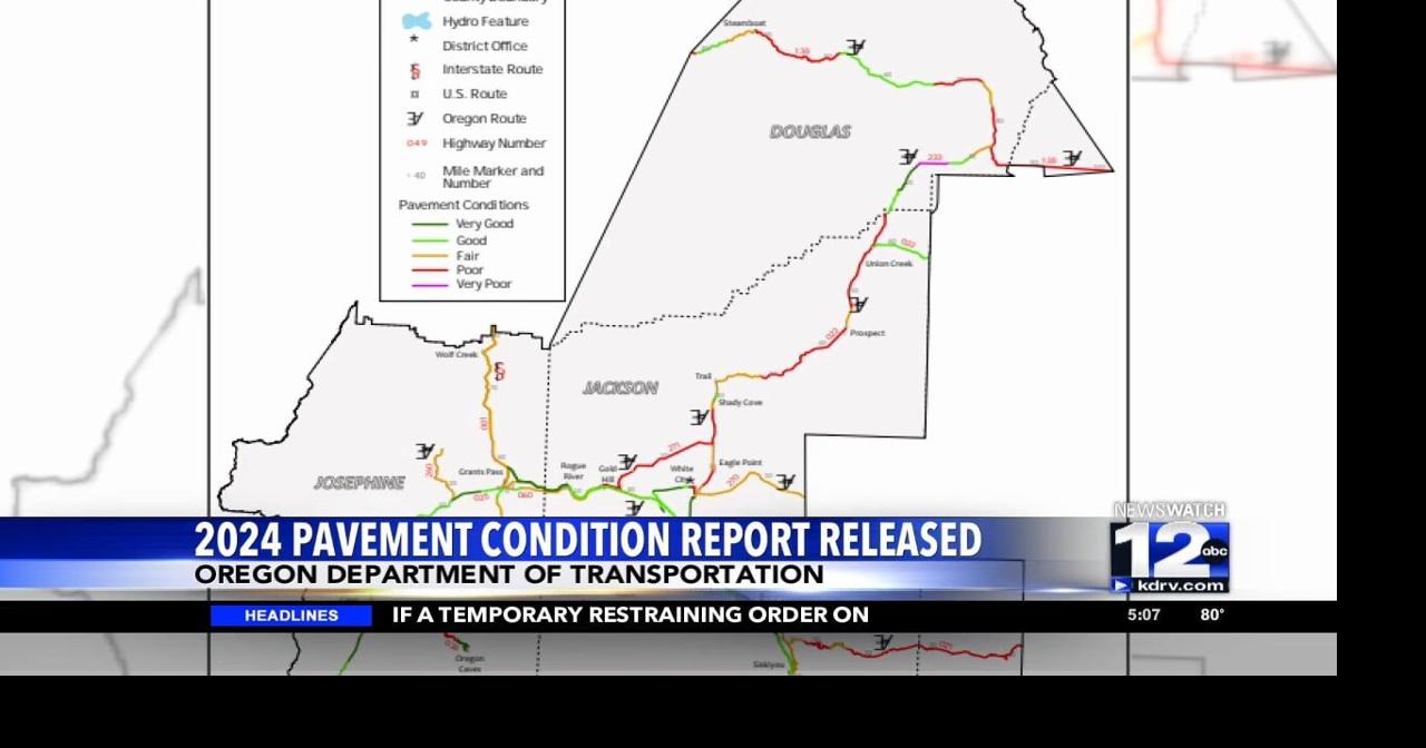 ODOT releases pavement condition report for 2024 | Video | kdrv.com