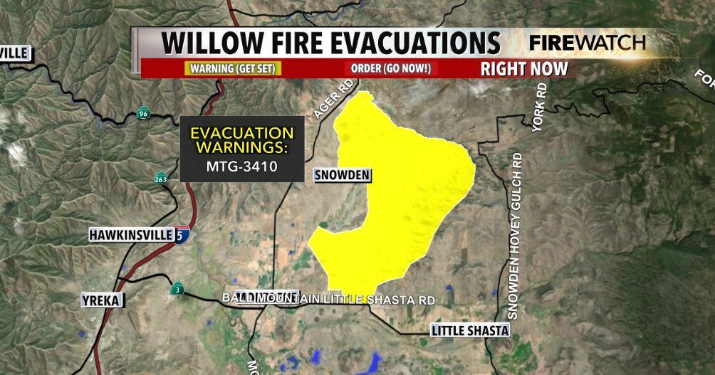 Willow Fire has increased to 200 acres with Evacuation Warning still in ...
