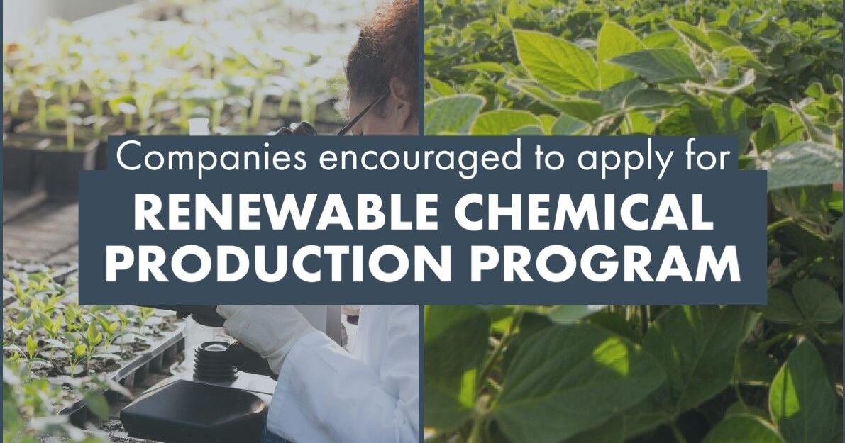 Companies encouraged to apply for renewable chemical production tax ...