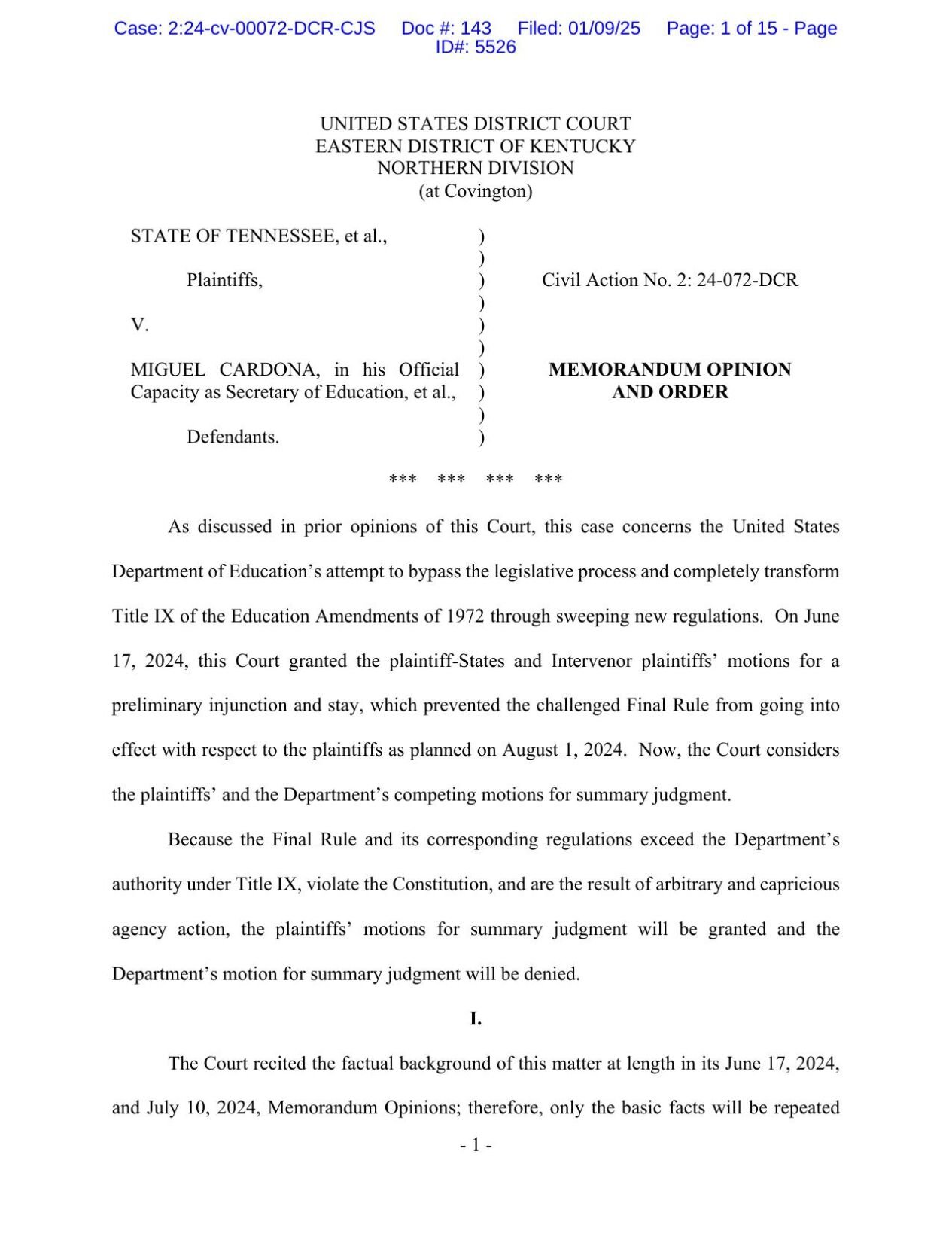 Federal judge in Kentucky scraps Biden Administration’s Title IX ...