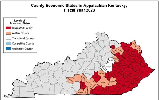Less counties in Kentucky listed as ‘distressed’ by ARC | News ...