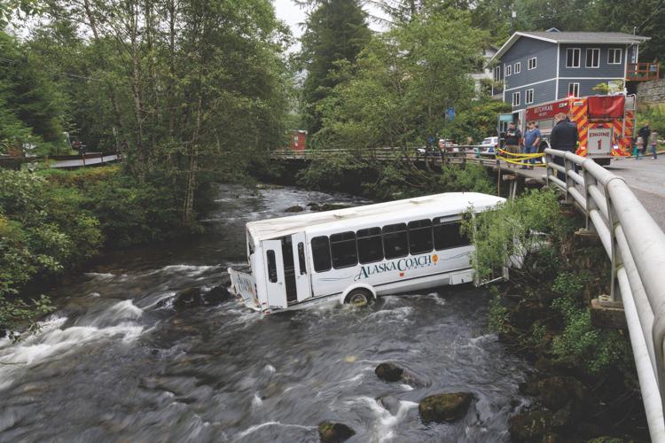 No injuries reported in tour bus fall into Ketchikan Creek; only driver ...
