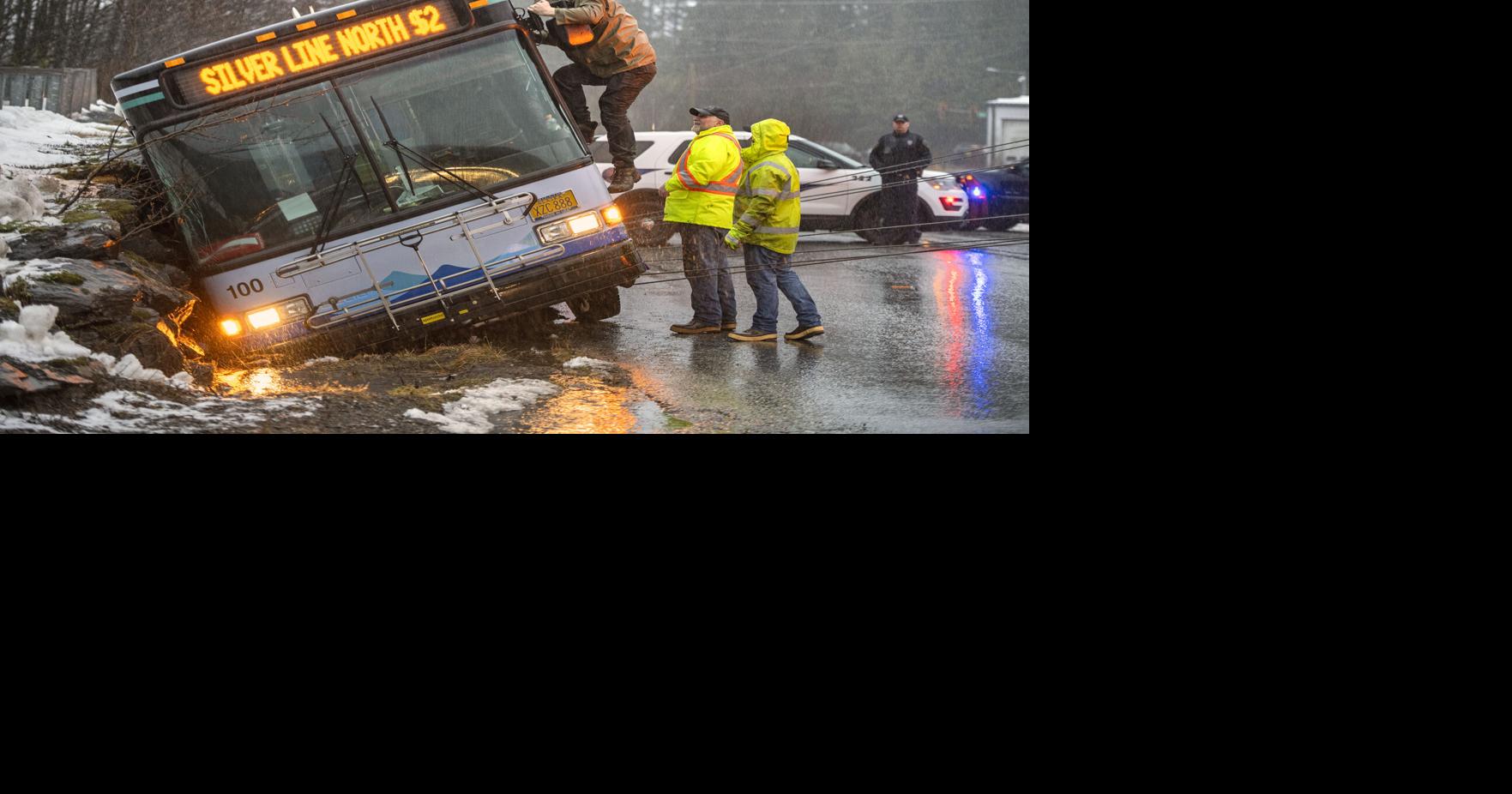 Borough bus goes into ditch; no injuries | Local News ...