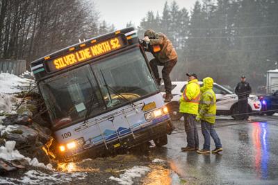 Borough bus goes into ditch; no injuries | Local News ...