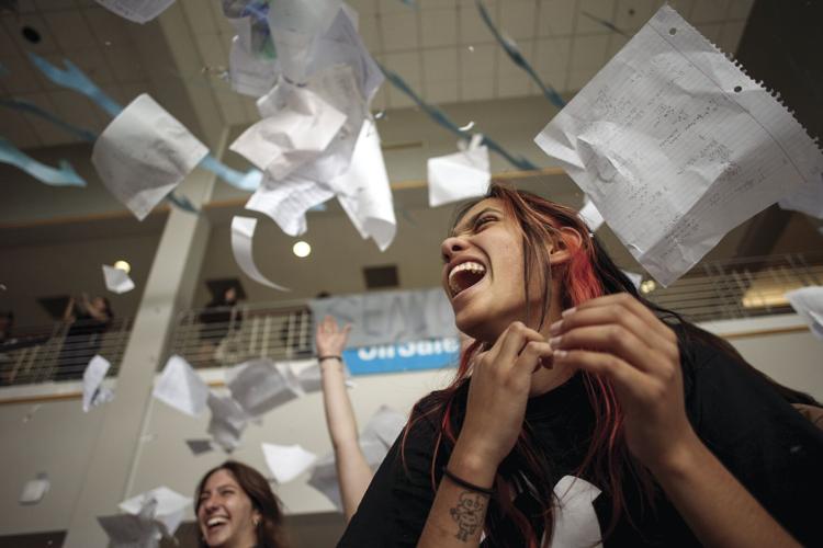 Kayhi seniors celebrate with paper toss | Photos | ketchikandailynews.com
