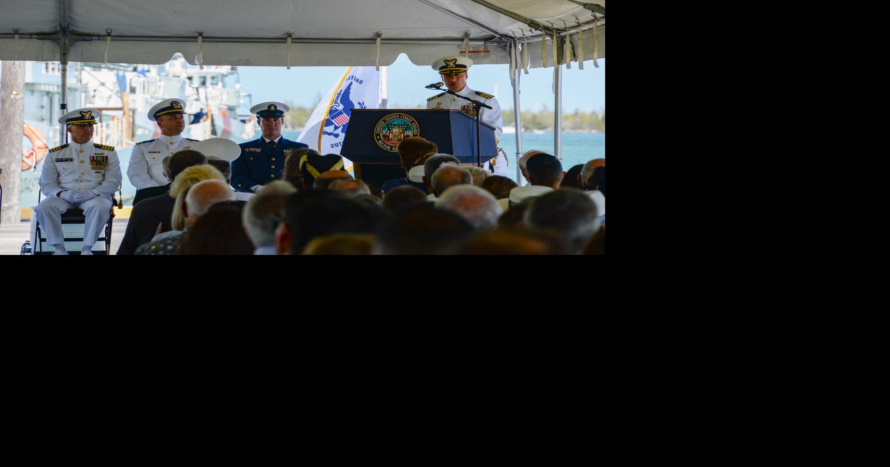 Capt. Adam Chamie speaks during a Change-of-Command ceremony | News ...