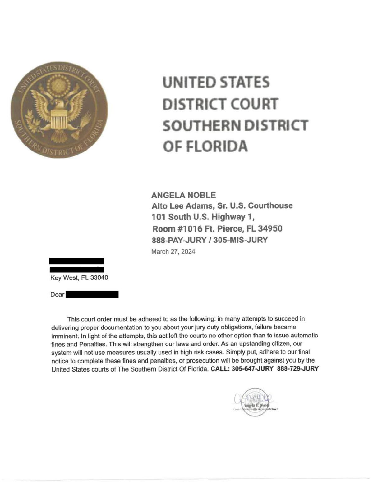 Jury duty scammer uses fake certified mailings | Local News | keysnews.com